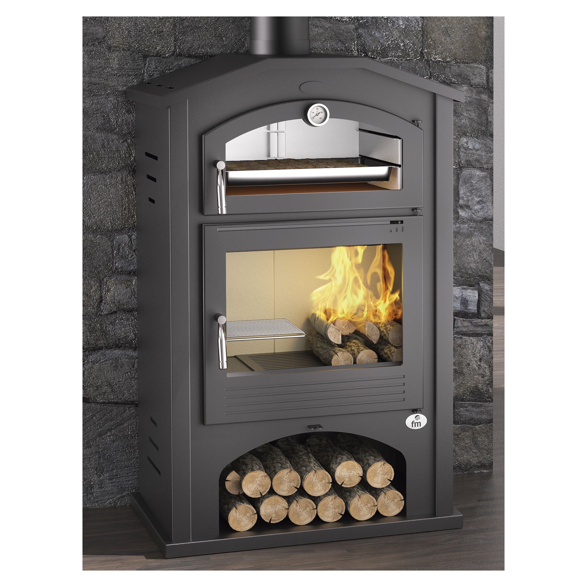 Estufa De Leña Con Horno Envolvente Inox M 106